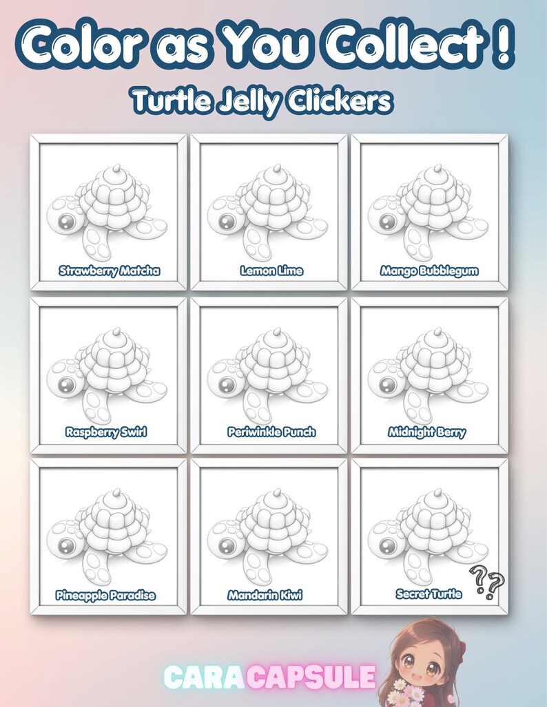 Turtle Jelly Clickers Blind Box | Kawaii Fidget Toy | 3D Printed ...