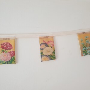 Seed Packet Bunting, Summer Garden Floral Garland for Plant Enthusiasts ...