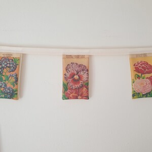 Seed Packet Bunting, Summer Garden Floral Garland for Plant Enthusiasts ...