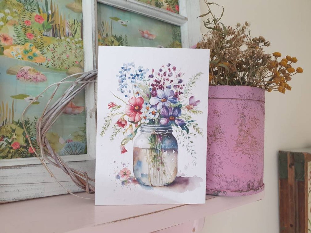 Wildflower Plantable Seed Card, Floral Print Card, Gardeners Card ...