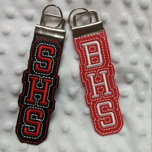 High School Spirit Vinyl Embroidered Key Fob Keychain - Etsy