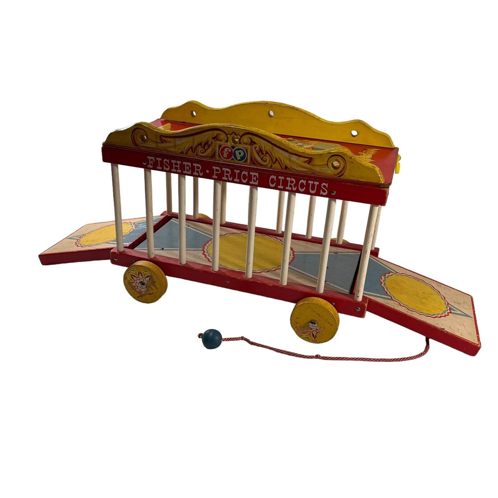 Fisher Price Circus Wagon and Ring Animals Vintage 1962 Ladders Pull ...