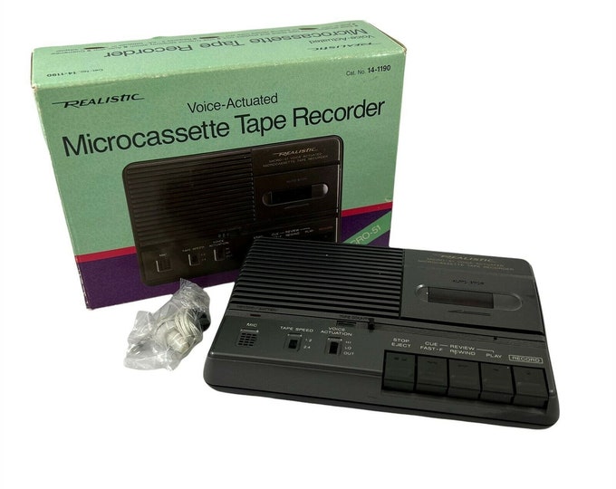 Realistic Microcassette Tape Recorder Micro-51 Voice Actuated & 1 Micro ...