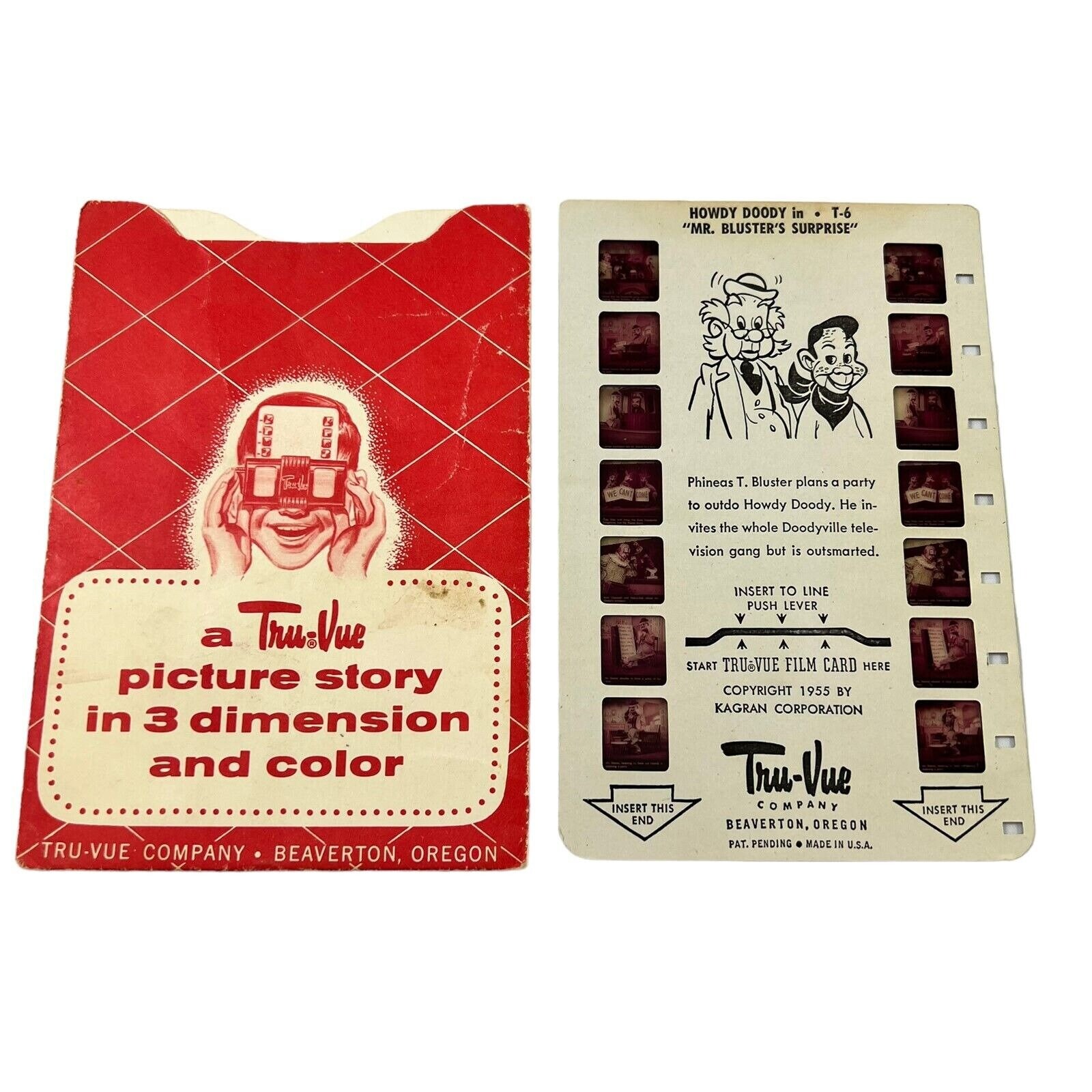5 Tru Vue Cards Howdy Doody Circus Boy Rin Tin Santa Vintage 1950s Viewmaster - Etsy