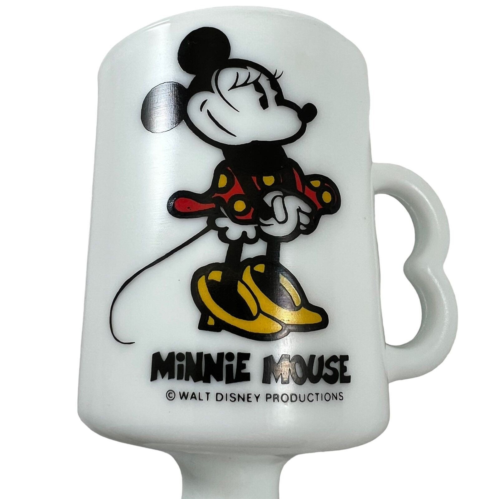 Minnie Mouse White Milk Glass Pedestal Mug Walt Disney Productions ...