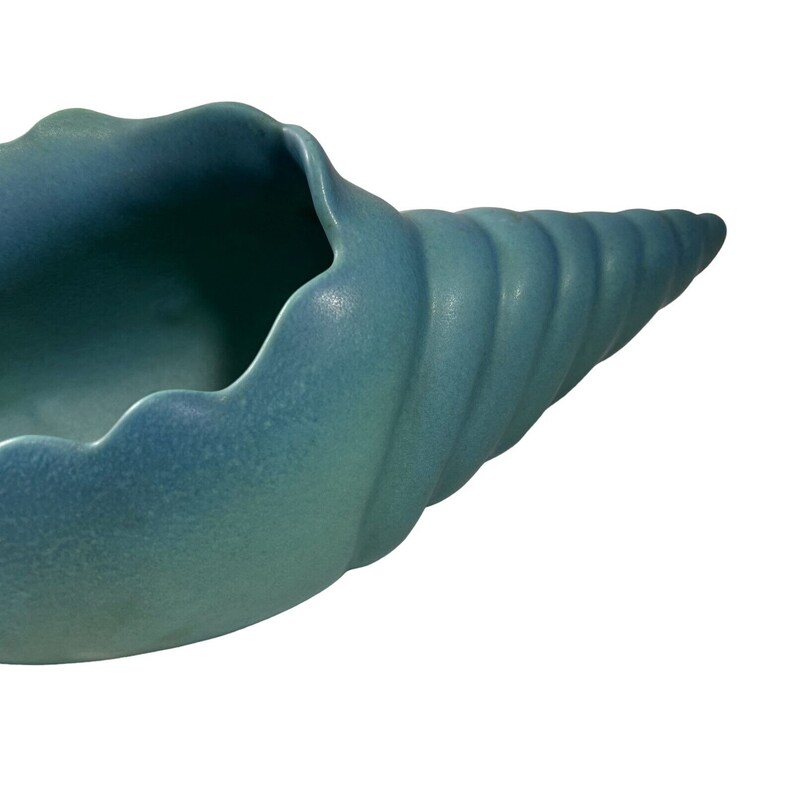 Van Briggle Art Pottery Planter Conch Shell Vintage Ming Turquoise Blue ...