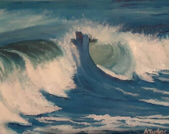 Rolling Wave Large Art Acrylic Painting Abstract Sea Art Home Hanging ...