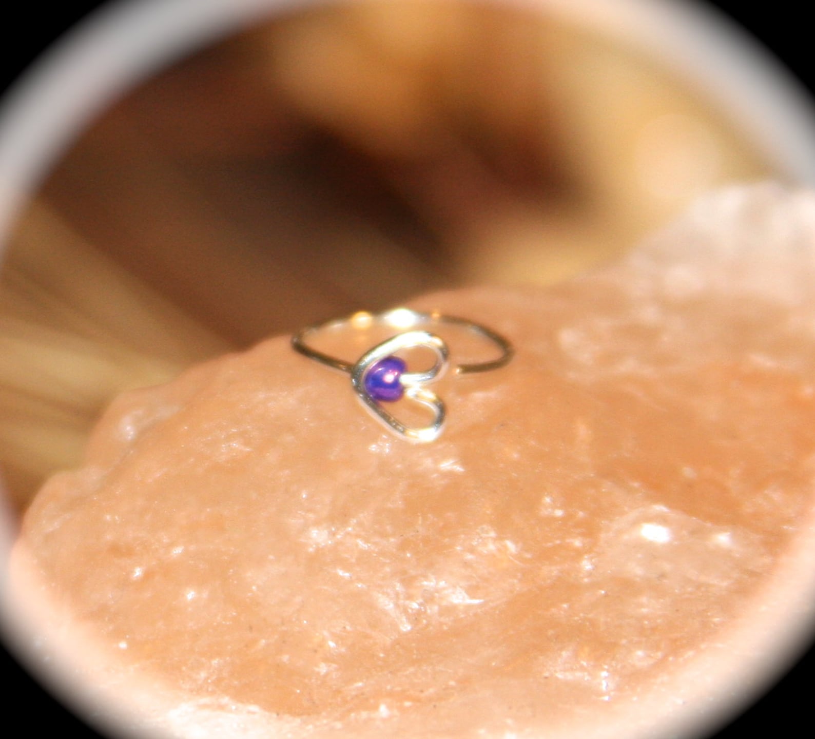 Small Heart Sterling Silver Tragus Hoop Earring, 20 22 24 Gauge, Purple ...