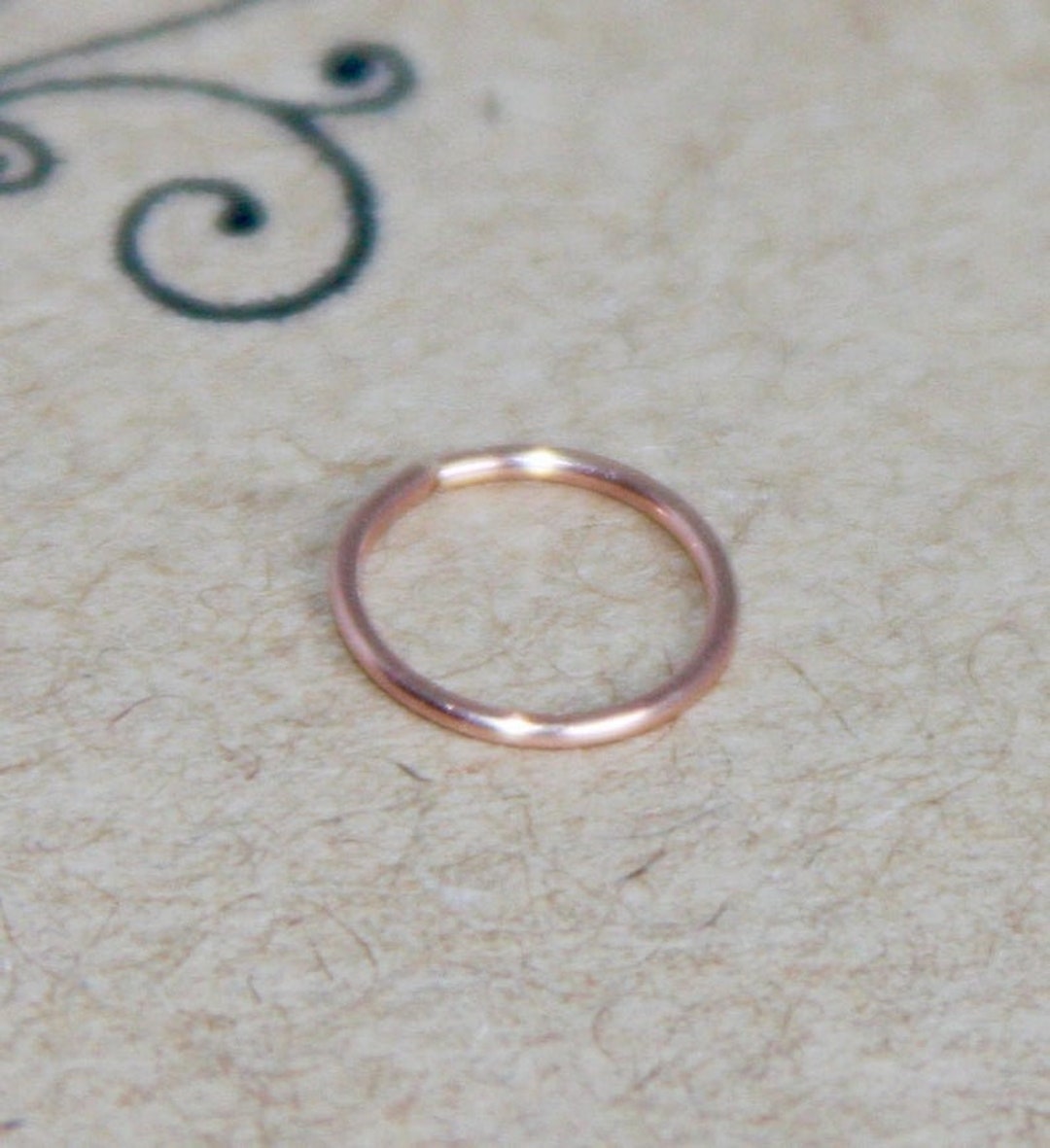 Rose Gold Nose Hoop, Delicate Nose Ring, Size Options Tiny Nose Hoop ...