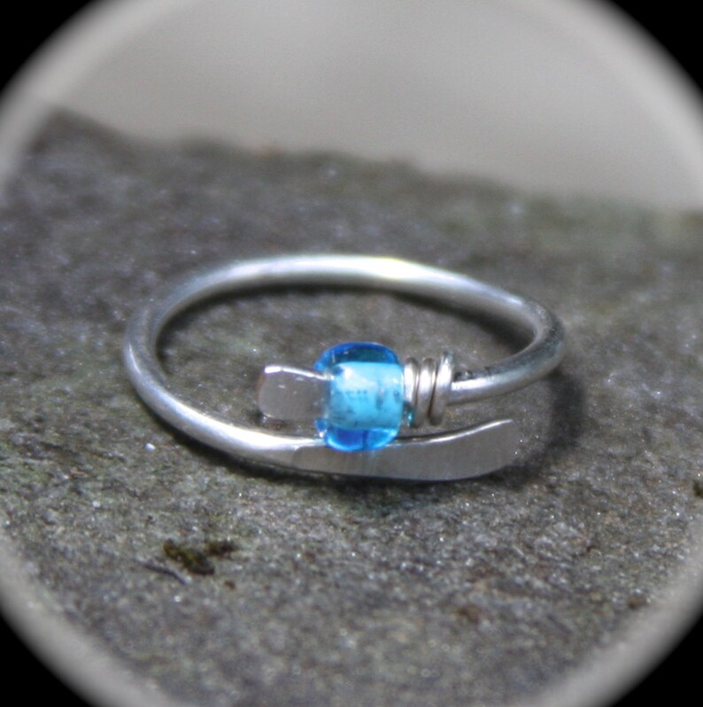 Adjustable Toe Ring Sterling Silver Filled Ring Light Blue - Etsy