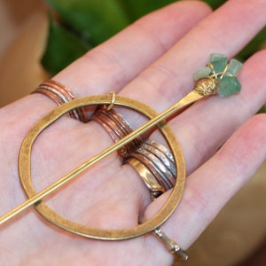 Open Circle Hair Slide Barrette-brass Hair Stick - Round Barrette ...