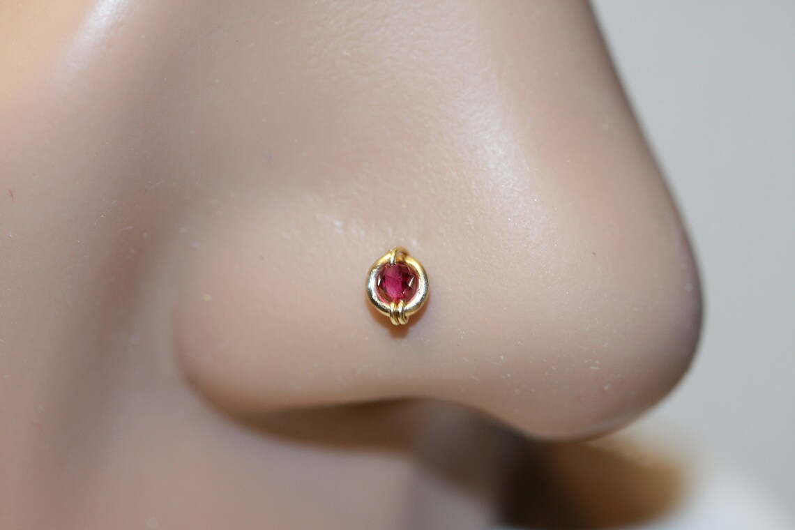 Ruby Nose Ring-nose Stud-piercing Jewelry Gold-filled or - Etsy