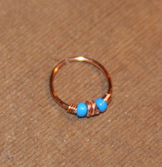 Small Nose Ring Copper Beaded Nose Ring Cartilage Earring - Etsy