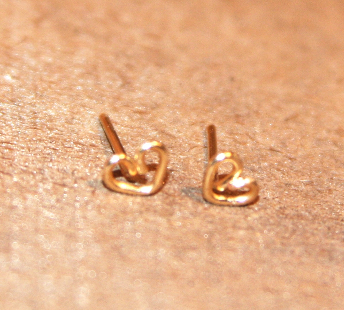 Tiny Heart Stud Earrings/handmade/petite Heart Post - Etsy