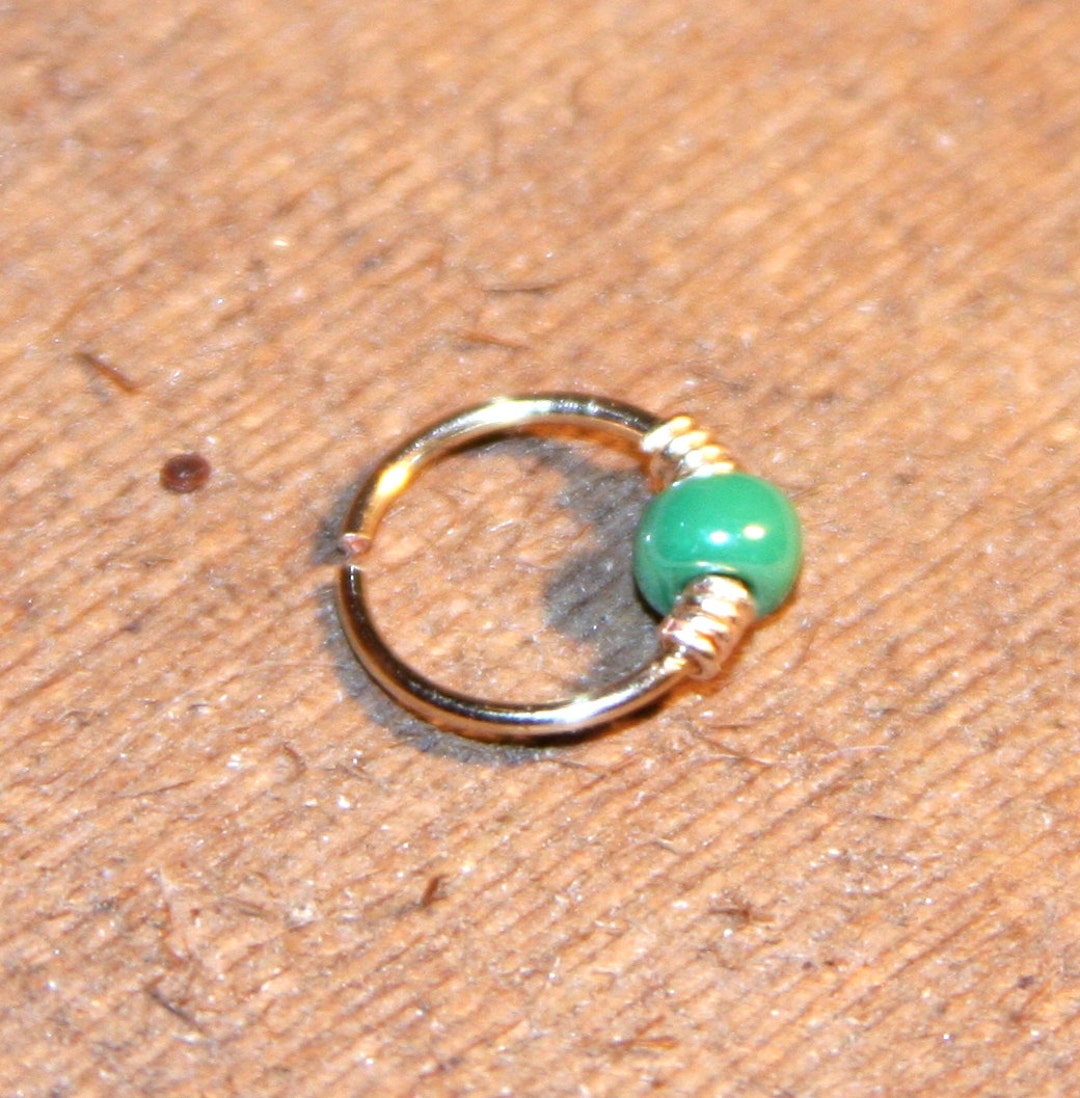 Snug Tiny Nose Ring Cartilage Earring, 20 22 24 Gauge Metallic Green ...