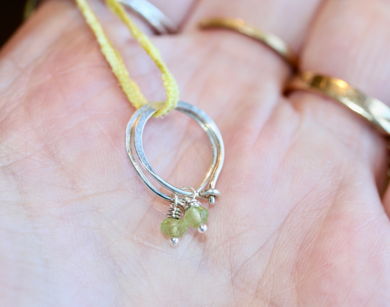Small Peridot Hoop Earrings in Silver Green Birthstone Hoop - Etsy