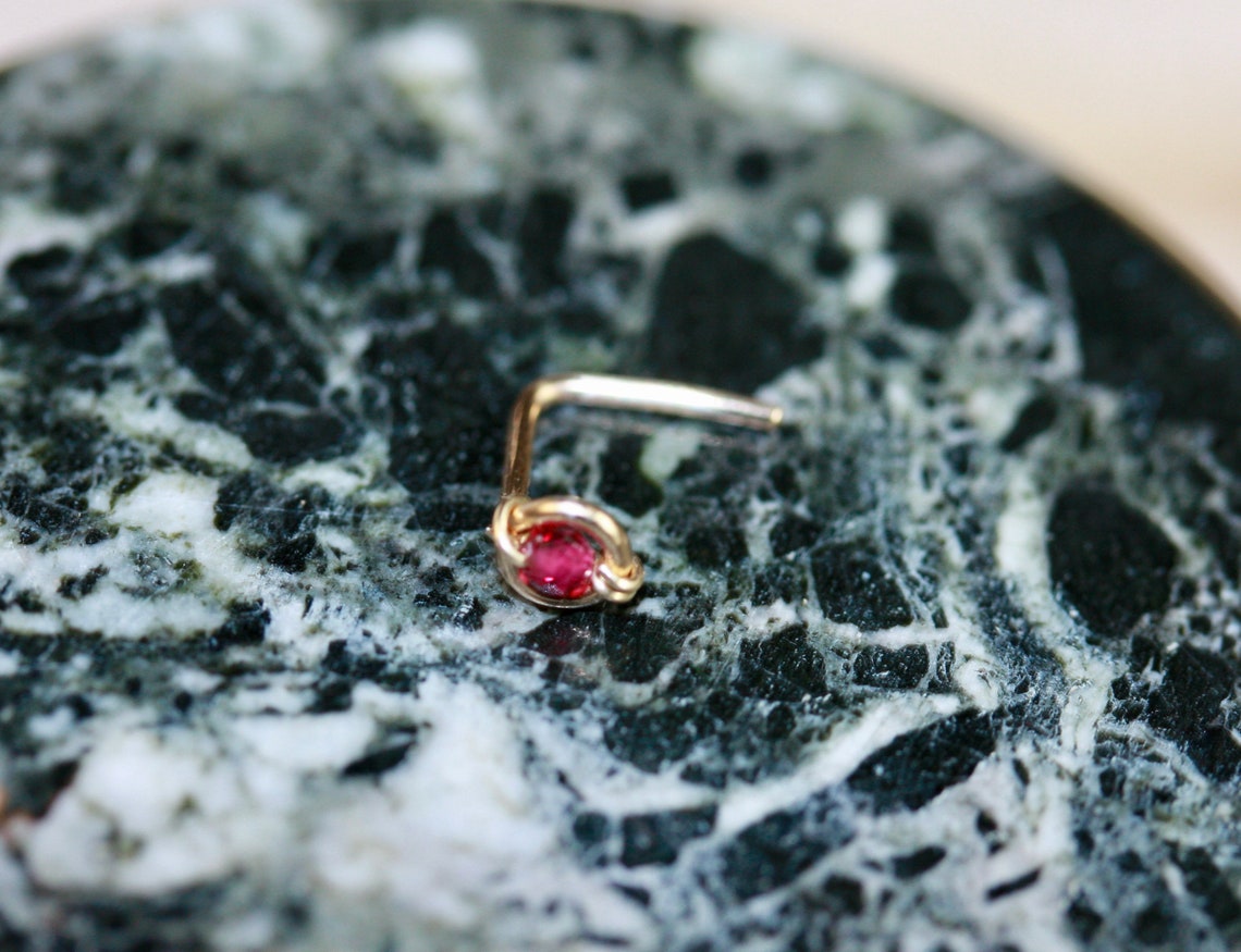 Ruby Nose Ring-nose Stud-piercing Jewelry Gold-filled or - Etsy