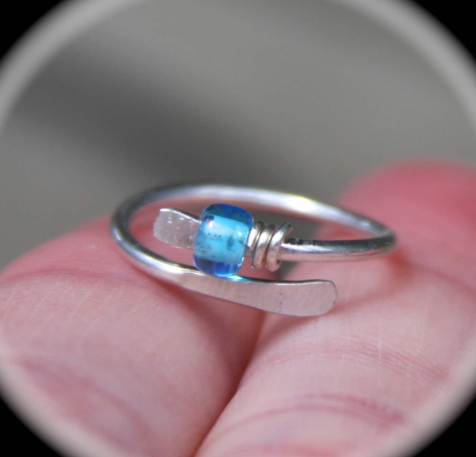 Adjustable Toe Ring Sterling Silver Filled Ring Light Blue - Etsy