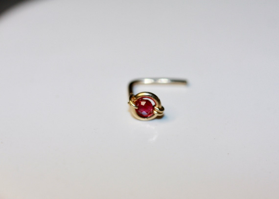 Ruby Nose Ring-nose Stud-piercing Jewelry - Gold-filled or Sterling ...