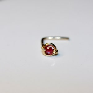 Ruby Nose Ring-nose Stud-piercing Jewelry - Gold-filled or Sterling ...