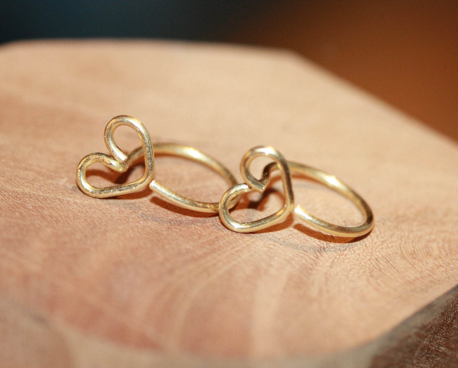 Tiny Heart Hoops / Little Gold Silver Hoops / Small Gold Hoop - Etsy