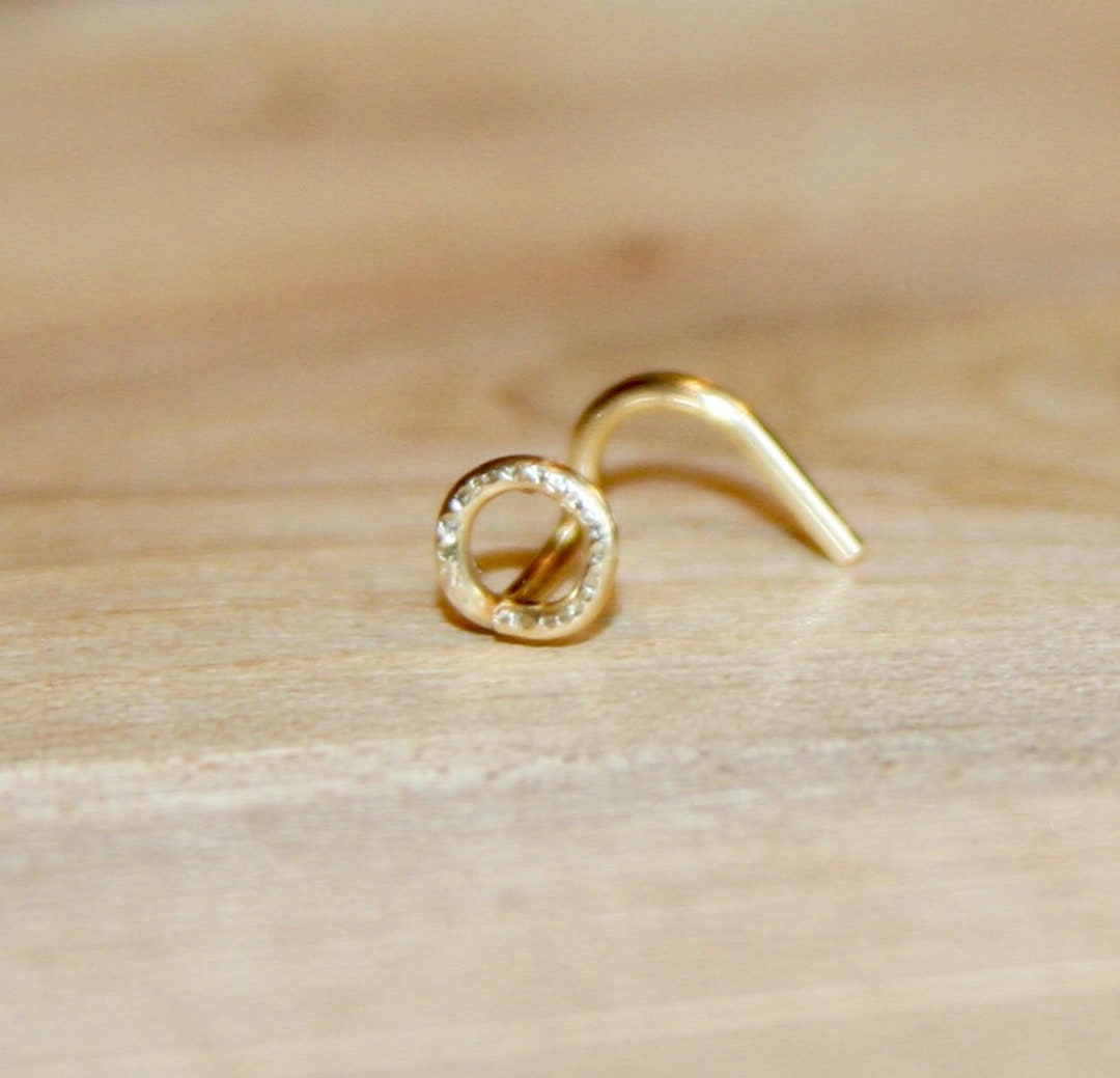 Tiny Circle Nose Stud: 14k Gold Filled Helix Piercing - Etsy