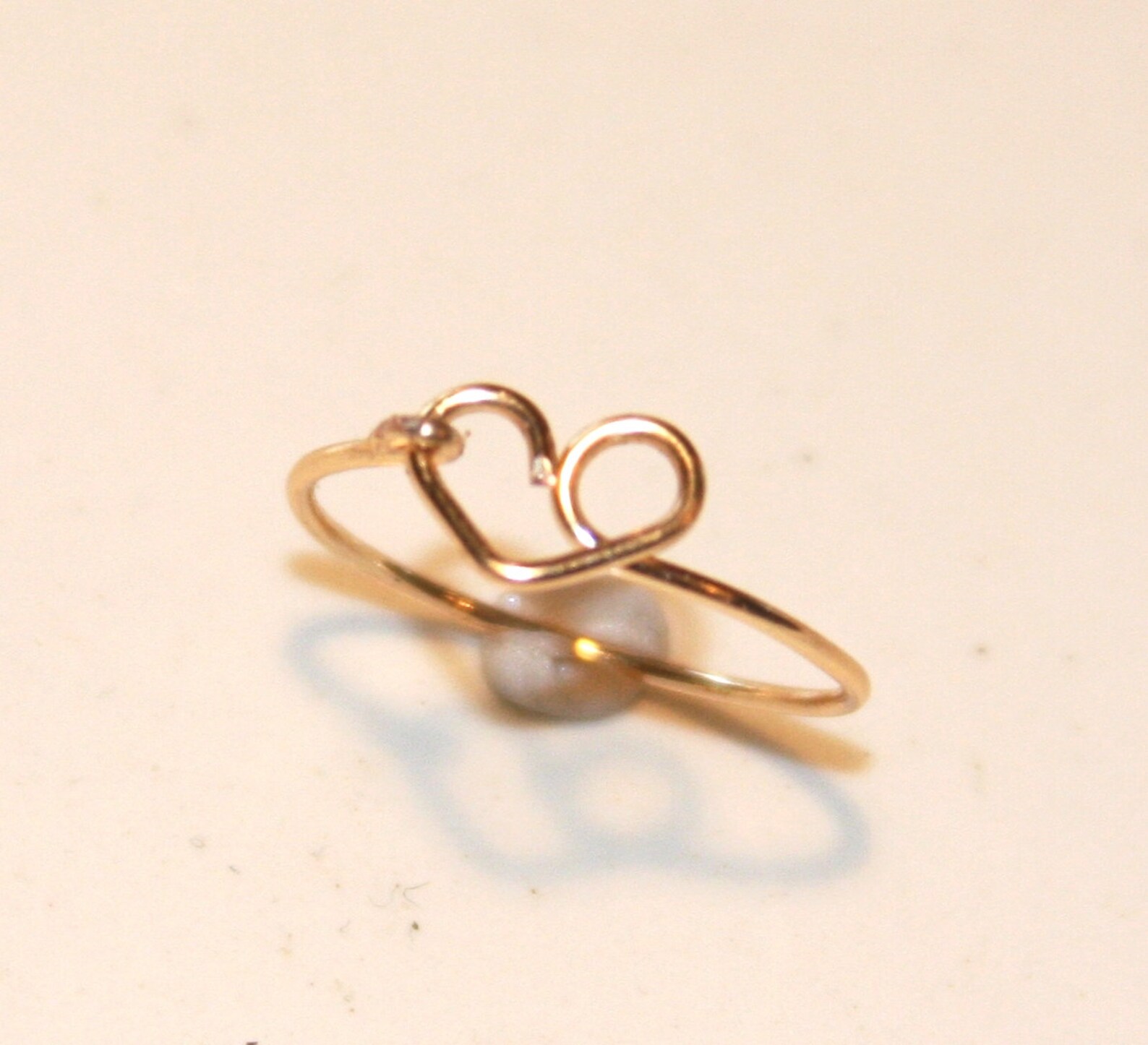 Tiny Heart Thin Ring Thin Ring Heart Knuckle Ring Heart - Etsy