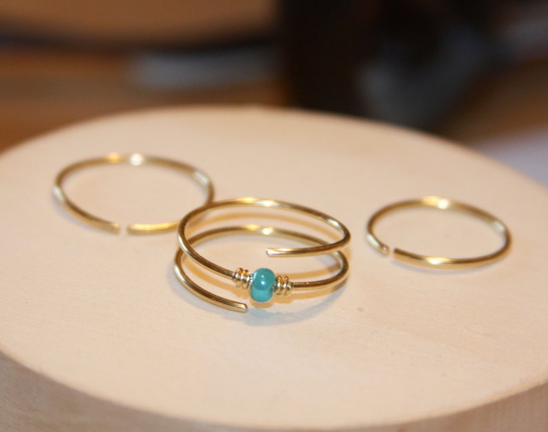 Turquoise Stacking Rings Three Stacking Rings SET Knuckle - Etsy