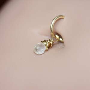 Belly Button Ring, Moonstone Belly Button Hoop, Navel Ring, Cartilage ...