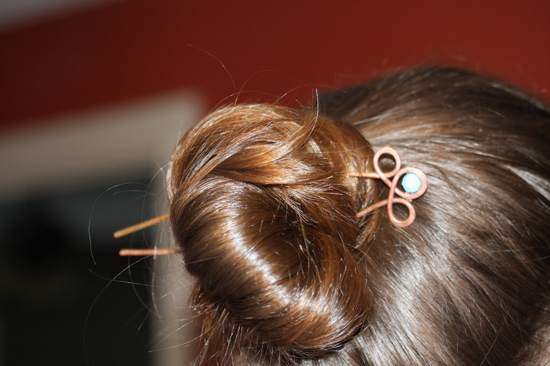 Celtic Knot Hair Pin, Bun Holder, Handmade Hair Fork, Simple Minimalist ...