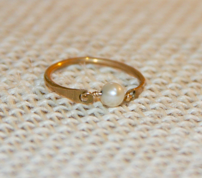Stacking Ring Pearl Stacking Ring Freshwater Pearl Ring - Etsy