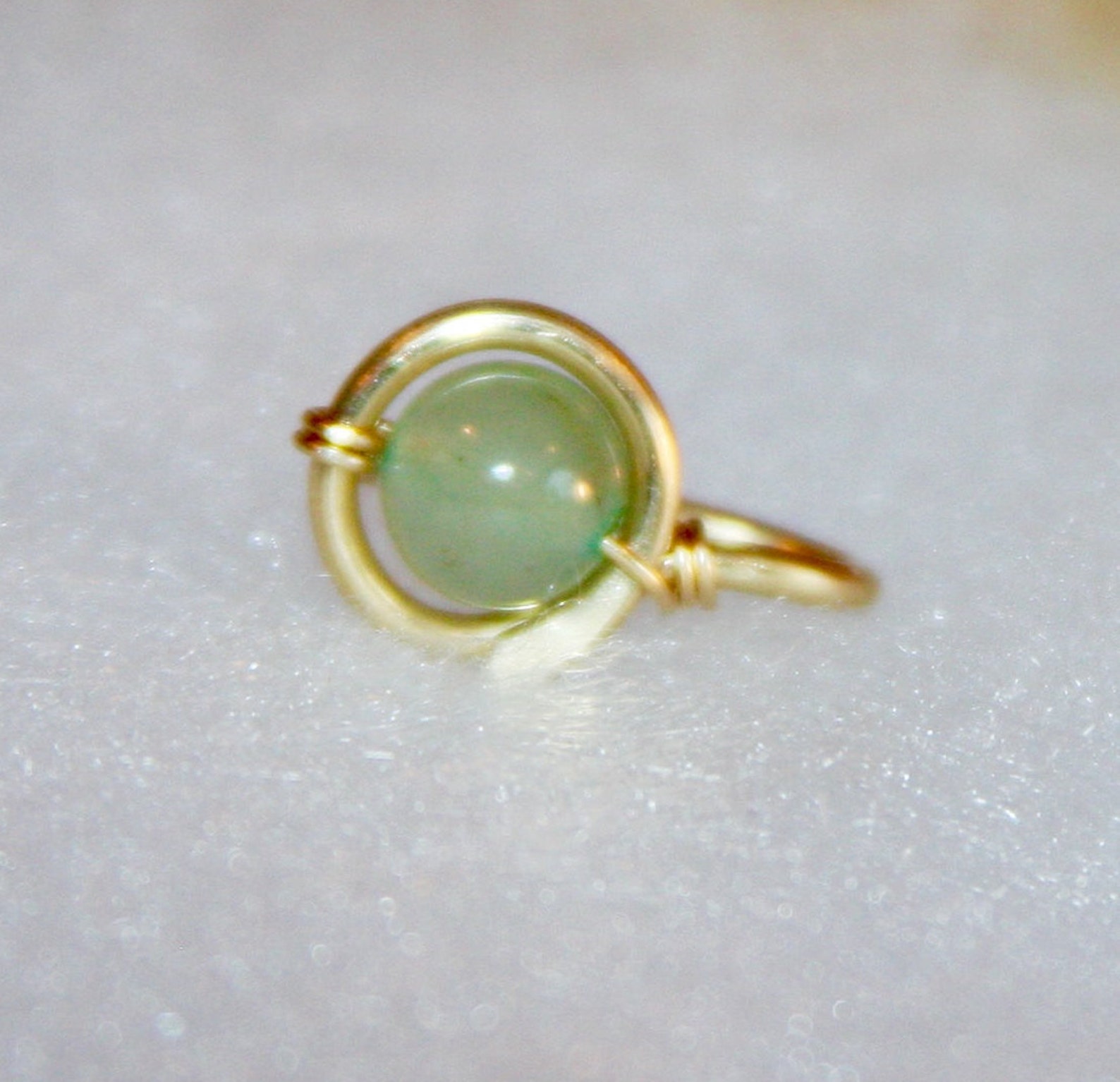 Belly Button Ring Dainty Green Aventurine Beaded Belly Button - Etsy
