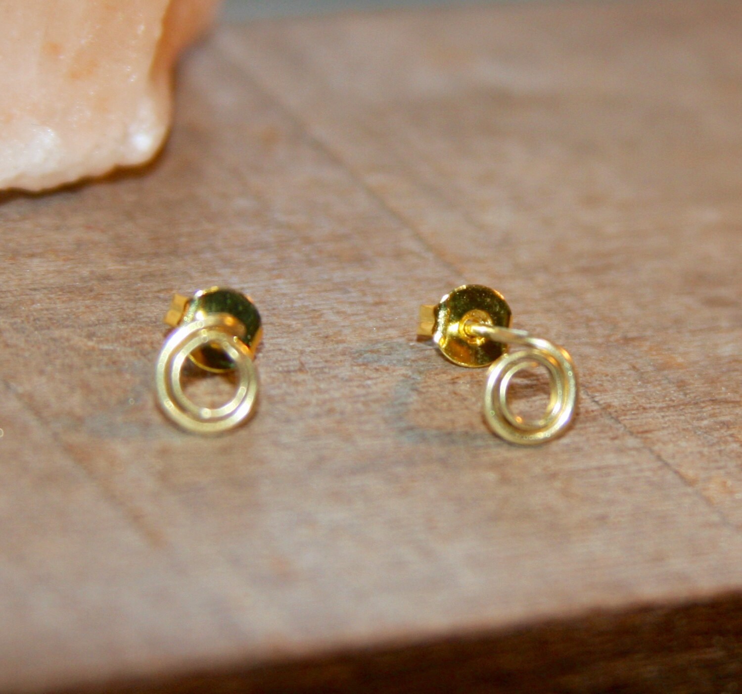 Small Circle Earrings Wire Stud Earrings Boho Tiny Circle Gold - Etsy