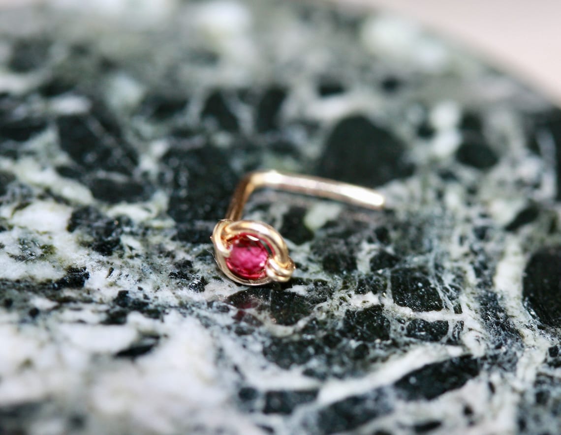 Ruby Nose Ring-nose Stud-piercing Jewelry Gold-filled or - Etsy
