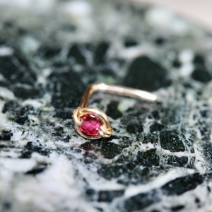 Ruby Nose Ring-nose Stud-piercing Jewelry - Gold-filled or Sterling ...
