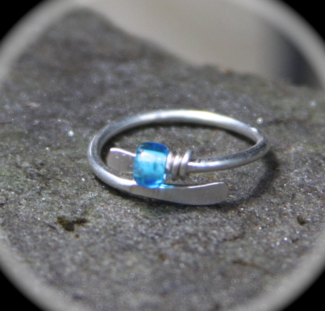 Adjustable Toe Ring Sterling Silver Filled Ring Light Blue - Etsy