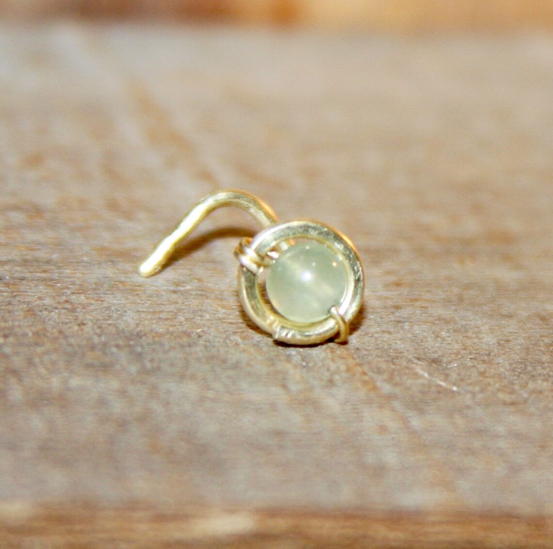 Peridot Nose Stud: 14k Gold Filled or Sterling Silver Nose Ring - Etsy