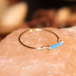 Turquoise Thin Rings Handmade - Midi Thin Ring, Metal Thin Ring -knuckle Ring Gold Stacking Wire ...