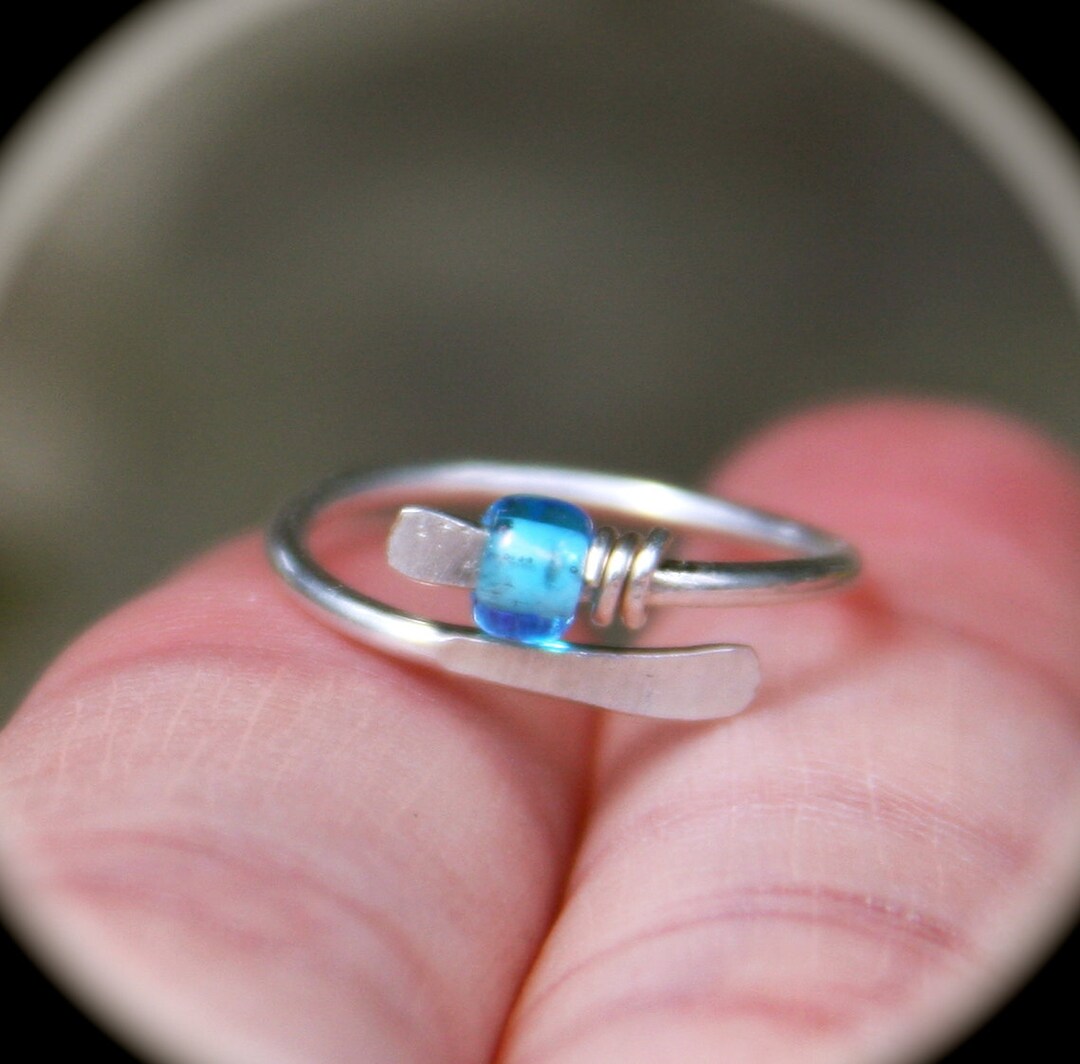 Adjustable Toe Ring Sterling Silver Filled Ring Light Blue - Etsy