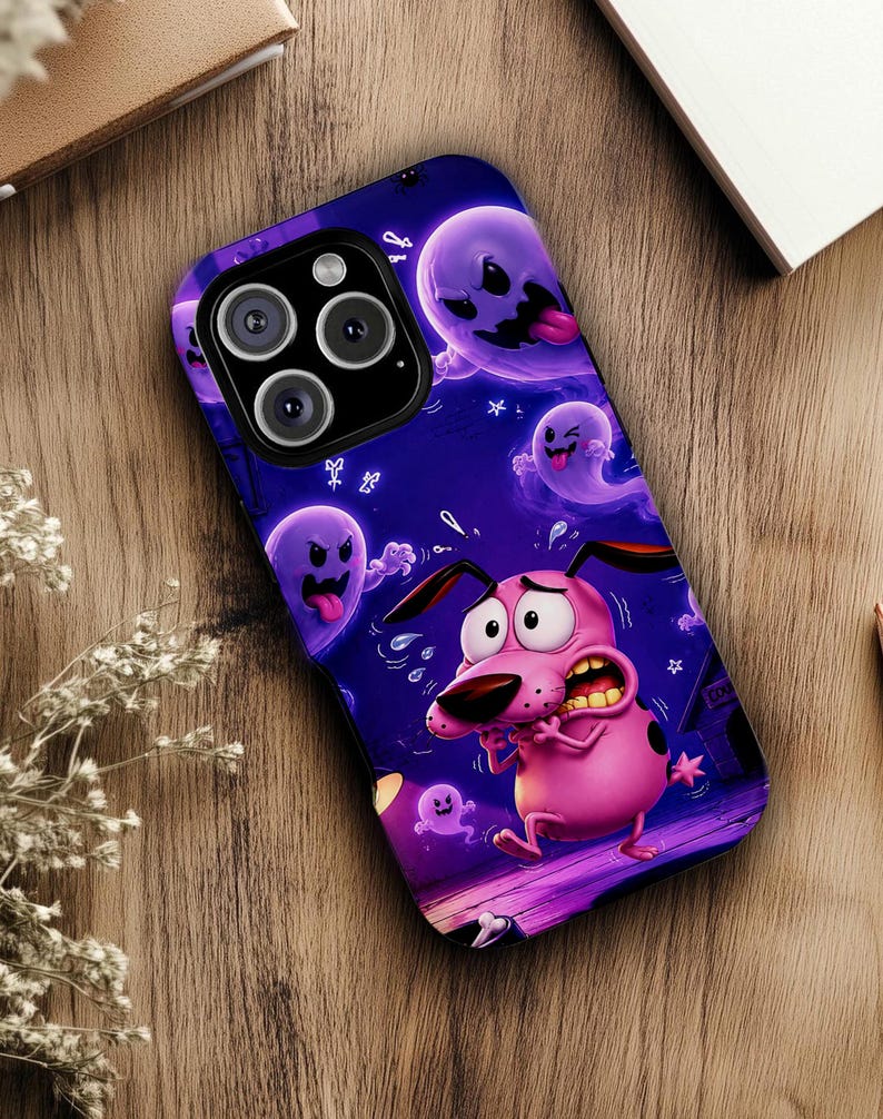 Courage the Cowardly Dog Phone Case, Cartoon iPhone Case, Purple Ghost ...