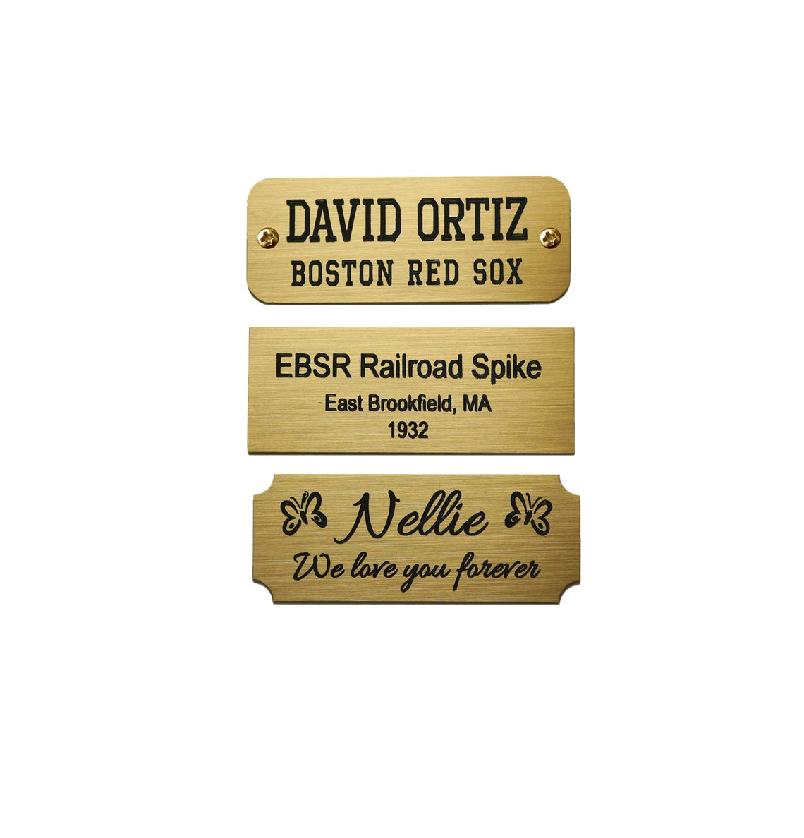 Engraved Solid Brass Plate Picture Frame Art Label Name Tag 2" X 3/4 ...