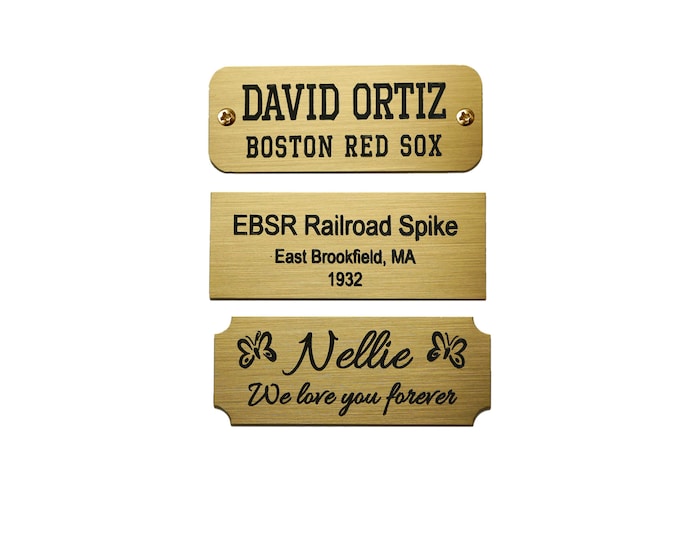 Engraved Solid Brass Plate Picture Frame Art Label Name Tag 2" X 3/4 ...