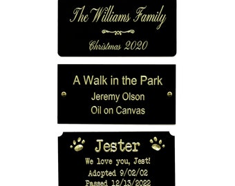 Engraved Brushed Copper Plate Picture Frame Art Label Name Tag 3 X 1/2 ...