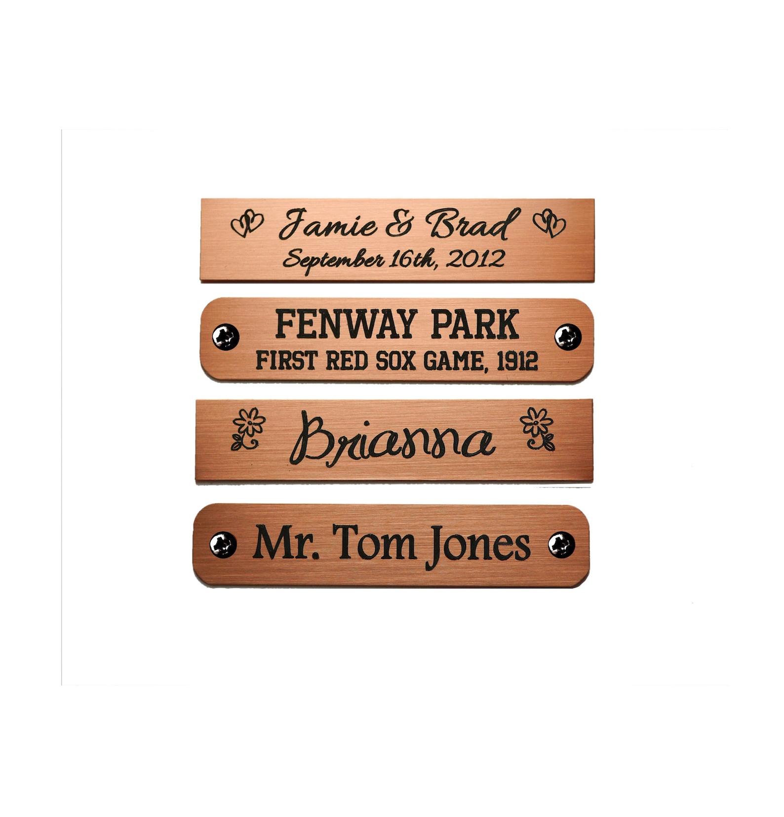 Engraved Brushed Copper Plate Picture Frame Art Label Name Tag 2-1/2" X ...