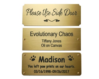 Engraved Solid Brass Plate Picture Frame Art Label Name Tag | Etsy
