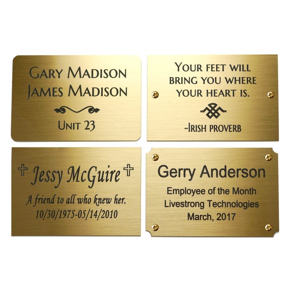 Engraved Solid Brass Plate Picture Frame Art Label Name Tag - Etsy
