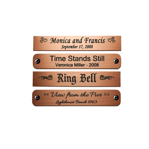 Engraved Brushed Copper Plate Picture Frame Art Label Name Tag - Etsy