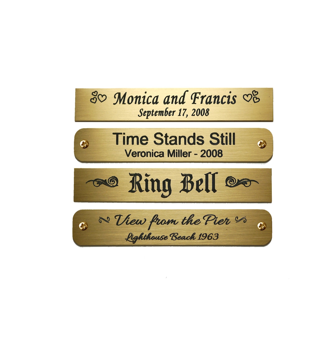 Engraved Solid Brass Plate Picture Frame Art Label Name Tag 3" X 1/2 ...