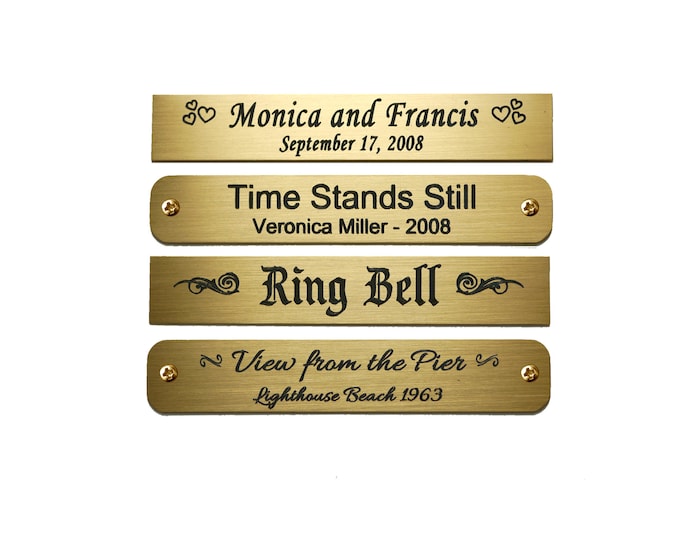 Engraved Solid Brass Plate Picture Frame Art Label Name Tag 3" X 1/2 ...