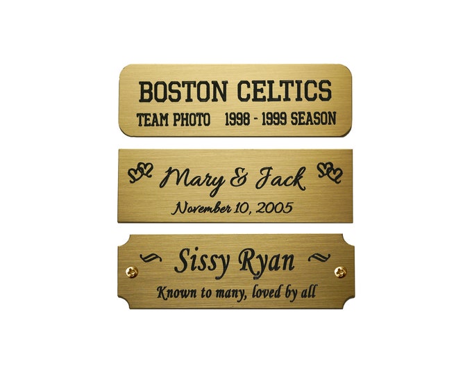 Engraved Solid Brass Plate Picture Frame Art Label Name Tag 2-1/2" X 3/ ...